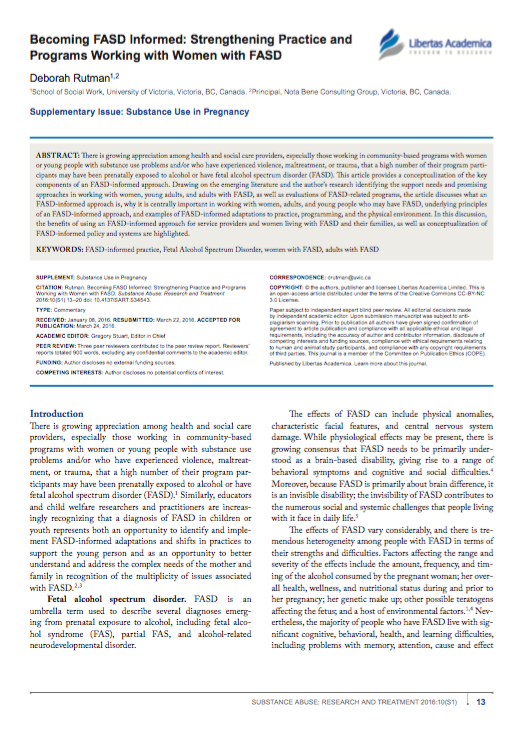 Substance Abuse: Research and Treatment